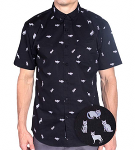Short Sleeve Button Down Shirts For Men Who Love Cats! – Meow As Fluff