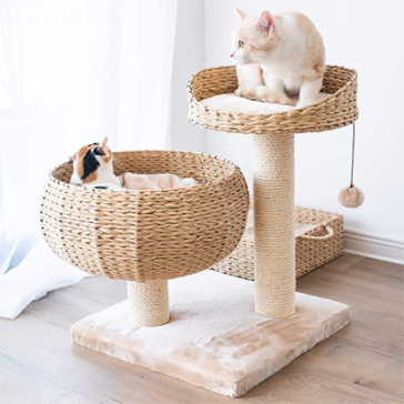 Rattan And Wicker Beds, Cat Trees, Scratching Posts, And Caves For Your ...